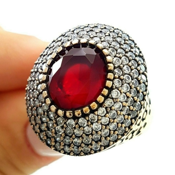 .925 HANDMADE TURKISH EMERALD/RUBY RING sz8 | Jewelry | 925 Handmade ...